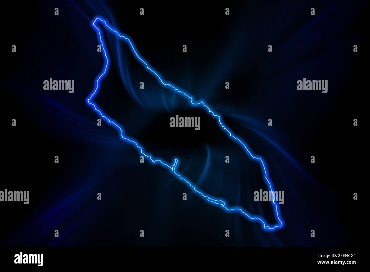 Glowing Map of Aruba, modern blue outline map, on dark Background Stock ...