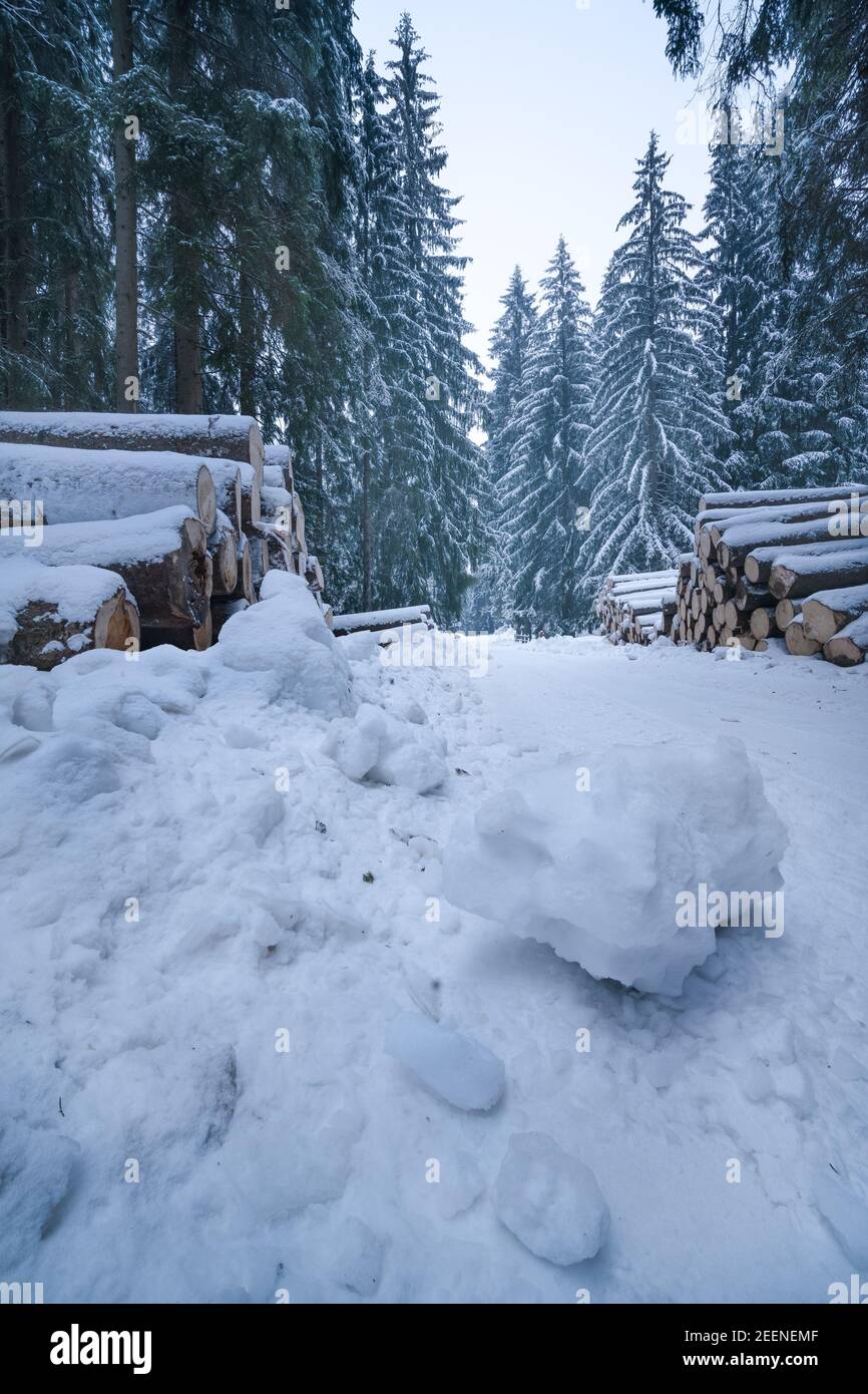 Mountains and snow piles hi-res stock photography and images - Alamy