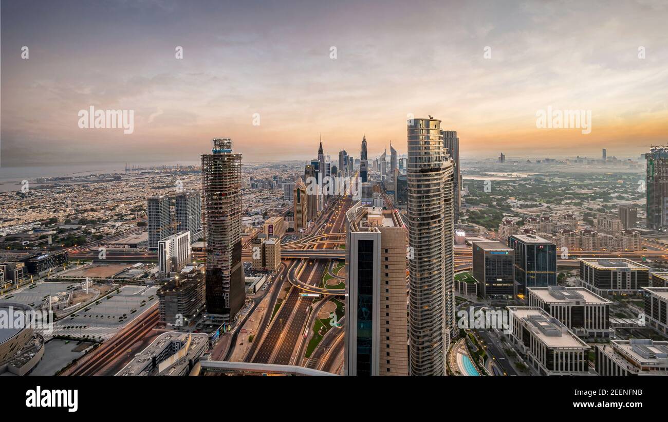 DUBAI, UNITED ARAB EMIRATES - Sep 28, 2020: A view for Dubai's busiest ...