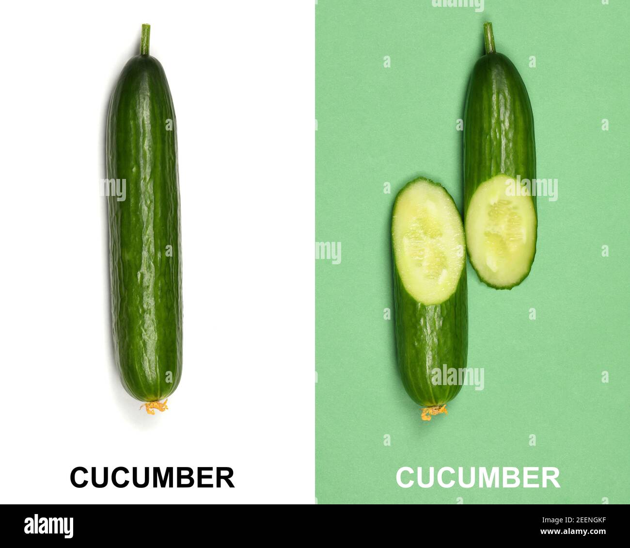 Creative layout made of long cucumber. High resolution photo. Full ...