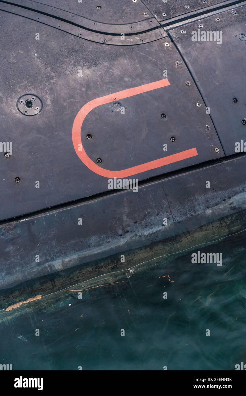 Symbol on a metallic plating on a submarine Stock Photo - Alamy