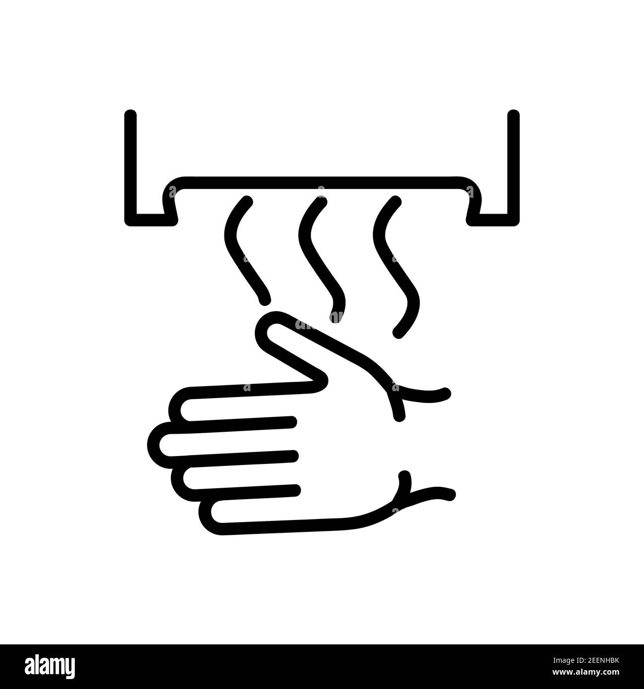 Hand dryer flat icon. Pictogram for web. Line stroke. Isolated on white ...