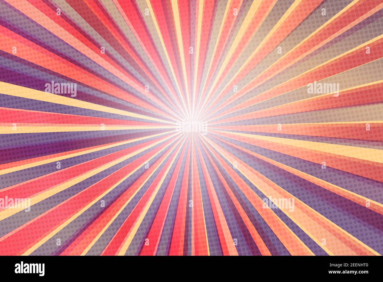 Pop art colorful comics book magazine cover. Striped rainbow background ...