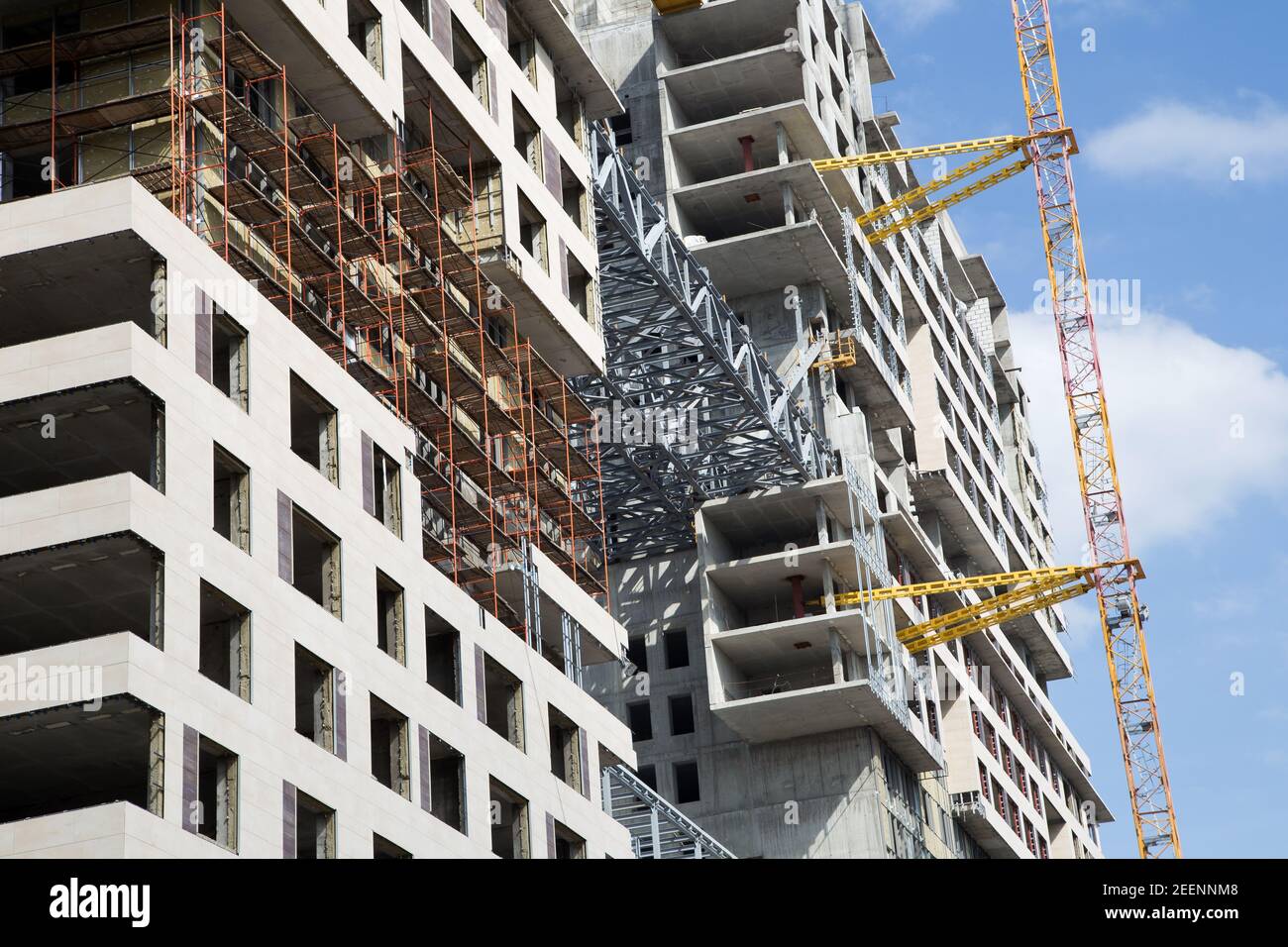 Construction site. Industrial image -construction of multi-storey ...