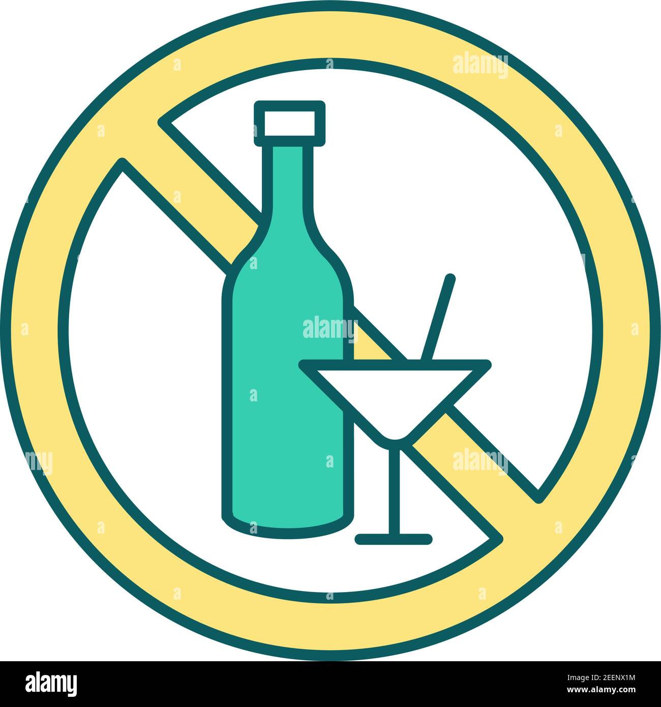 Alcohol ban RGB color icon Stock Vector Image & Art - Alamy