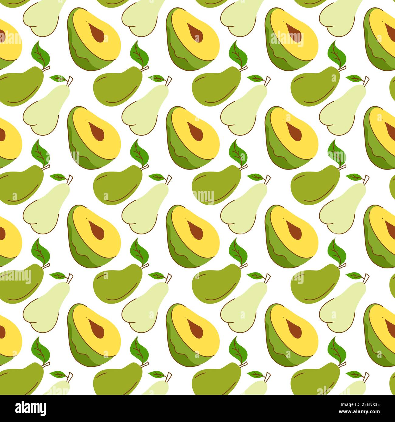 seamless wrapping paper with avocado, mango, pear elements. Seamless ...