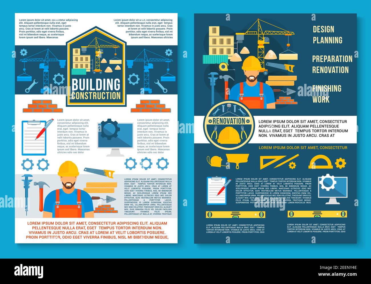 Home constru tion and house building planning poster or brochure ...