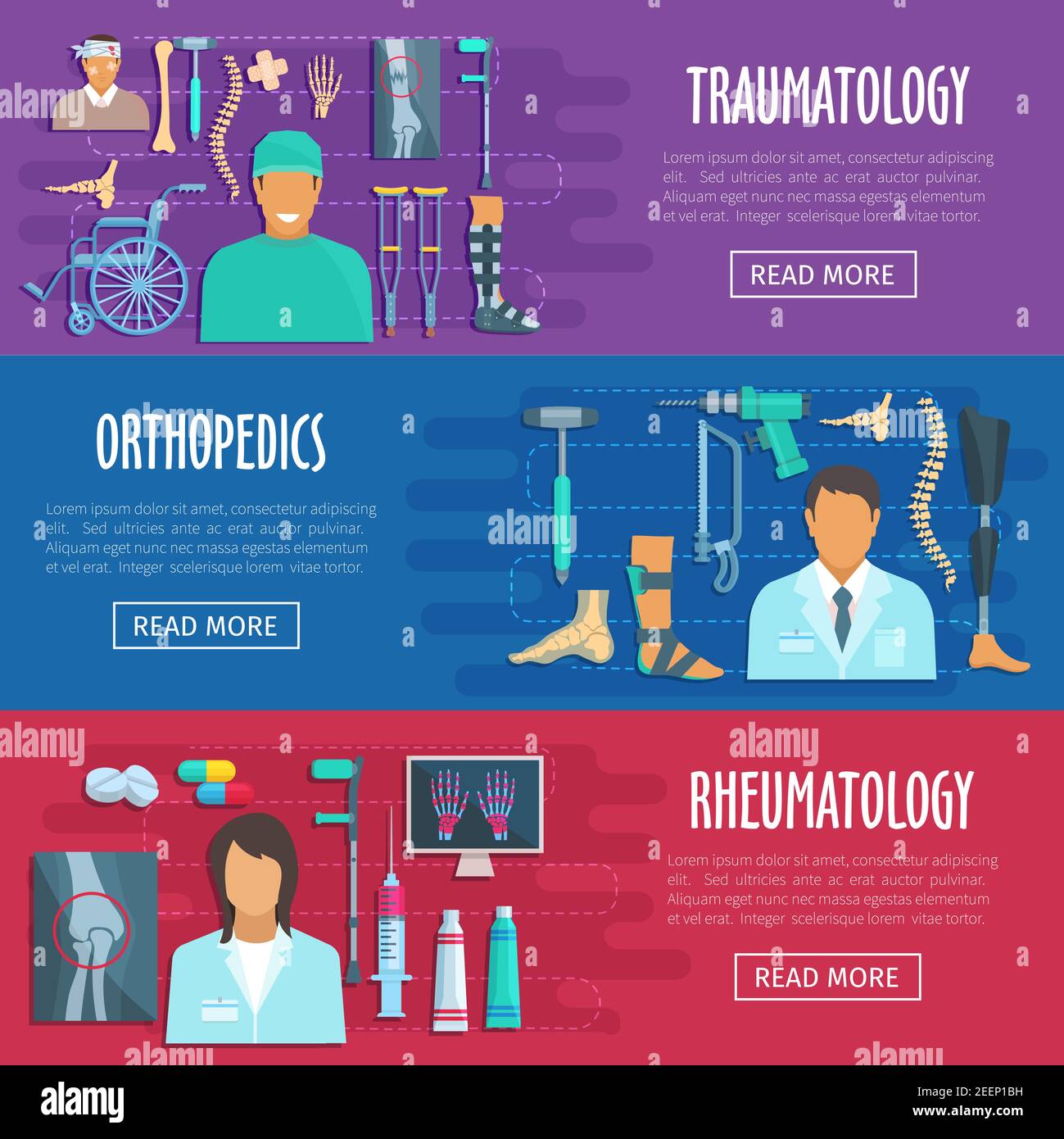 Medical banners for orthopedics, traumatology and rheumatology doctors ...