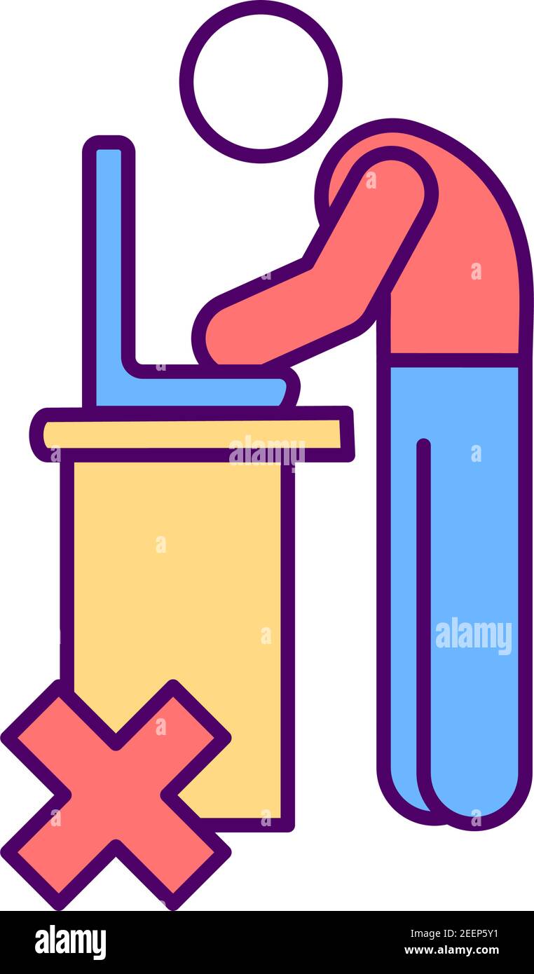 Awkward working posture RGB color icon Stock Vector Image & Art - Alamy