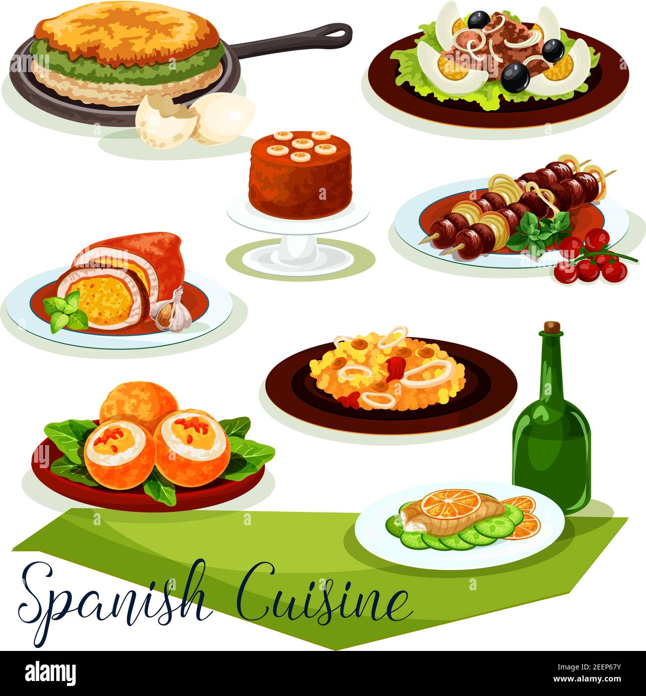 Vegetable salad tuna egg Stock Vector Images - Alamy