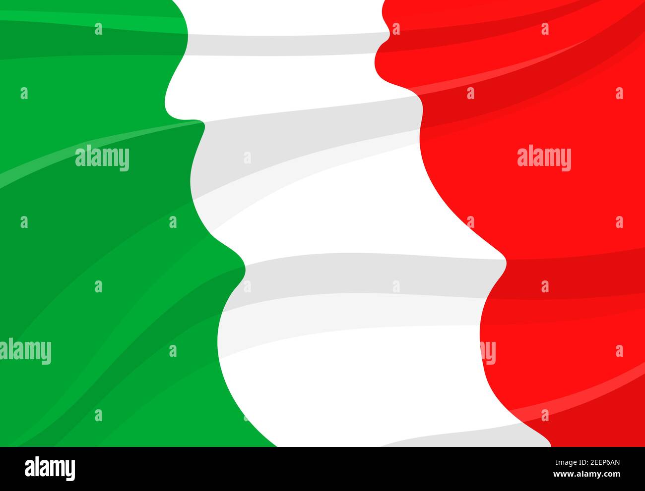 Italian Republic flag in 3d style. National banner of Italy, realistic ...