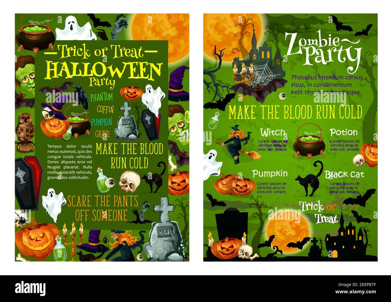 Coffin tree trick treat Stock Vector Images - Alamy