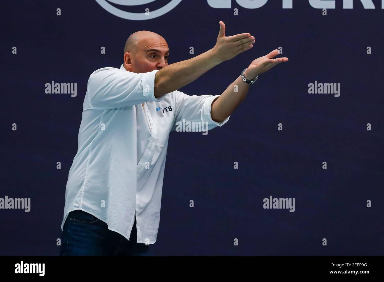 ROTTERDAM, NETHERLANDS - FEBRUARY 16: Dejan Stanojevic of Georgia during the Olympic Waterpolo ...