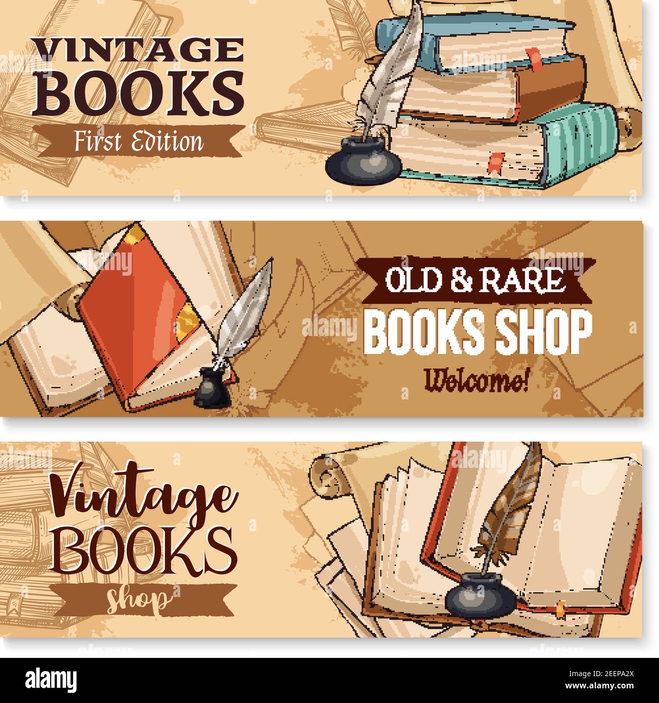 Vintage diary quill pen Stock Vector Images - Alamy