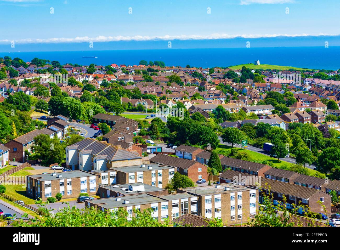 Scenic view of Folkestone-port town on the English Channel, in Kent ...