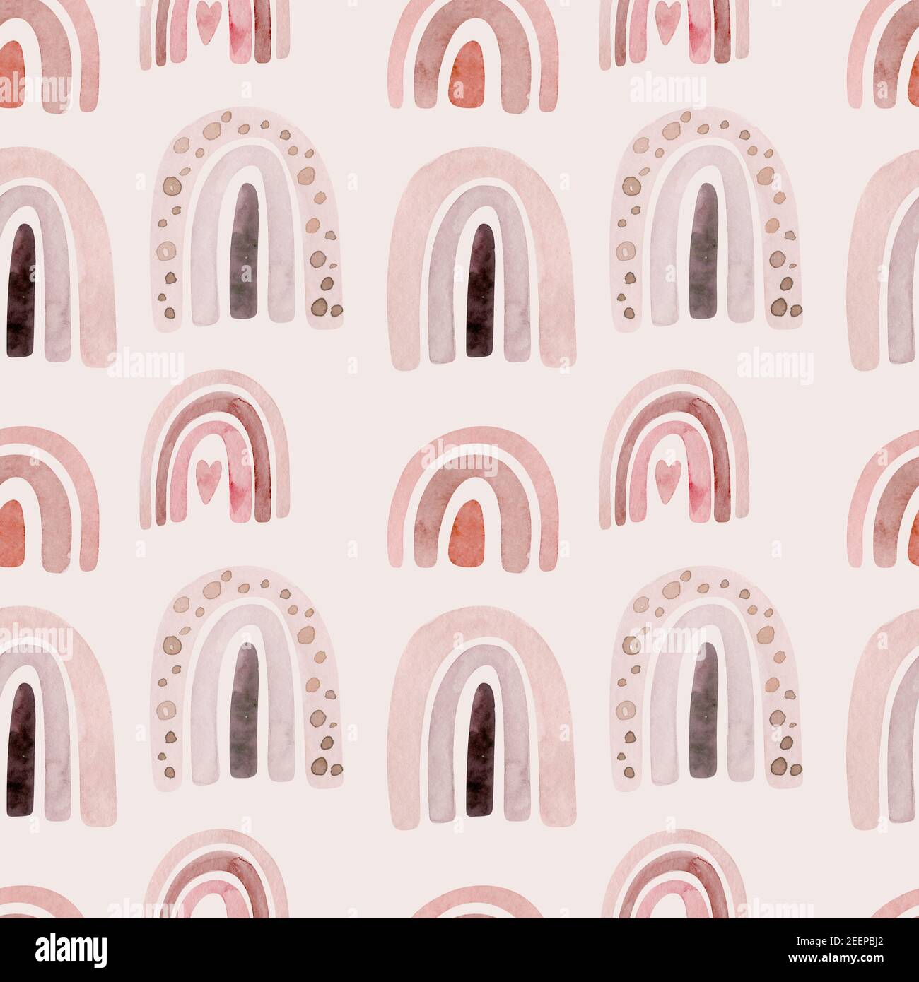 Watercolor kids raindow seamless pattern . scandinavian hand painted ...