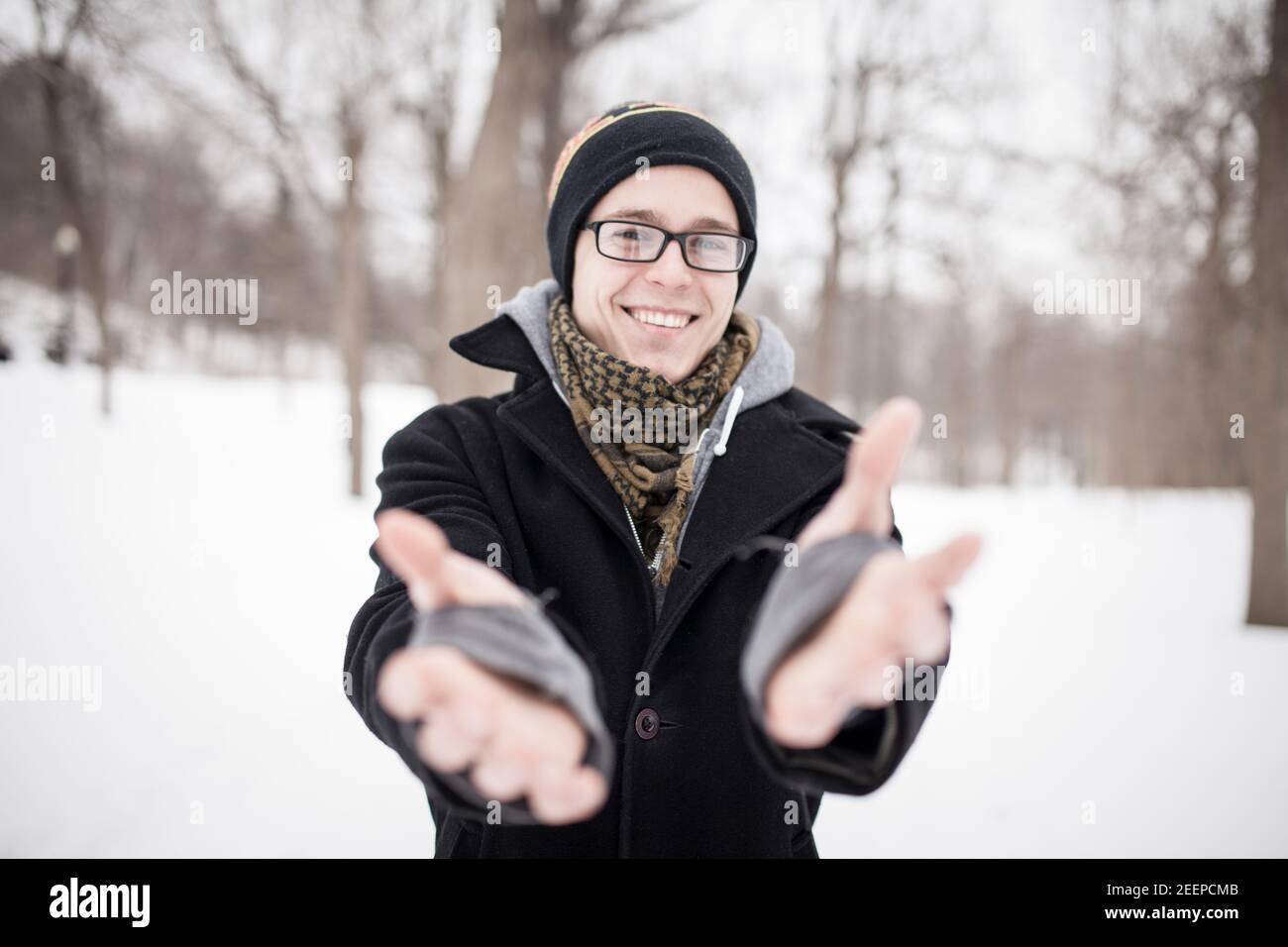 Student, cold, male hi-res stock photography and images - Alamy
