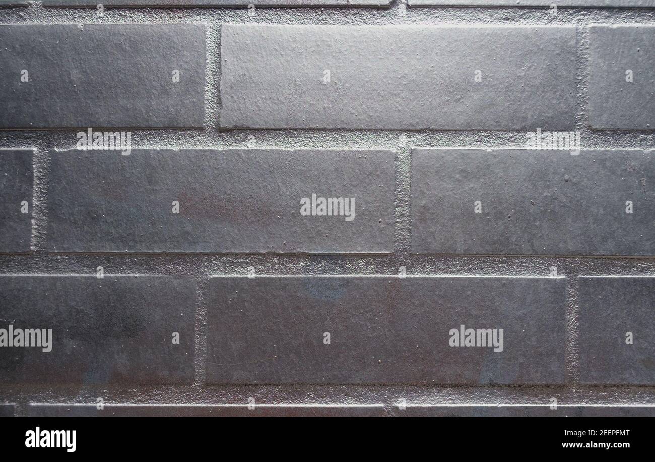 Silver painted brick wall texture Stock Photo - Alamy