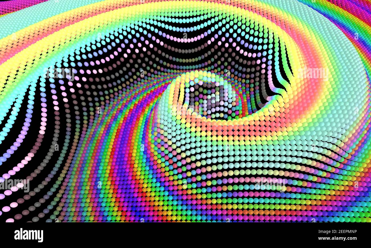 illusion of spiral swirl swirling dancing 3d rainbow ball or circles or ...