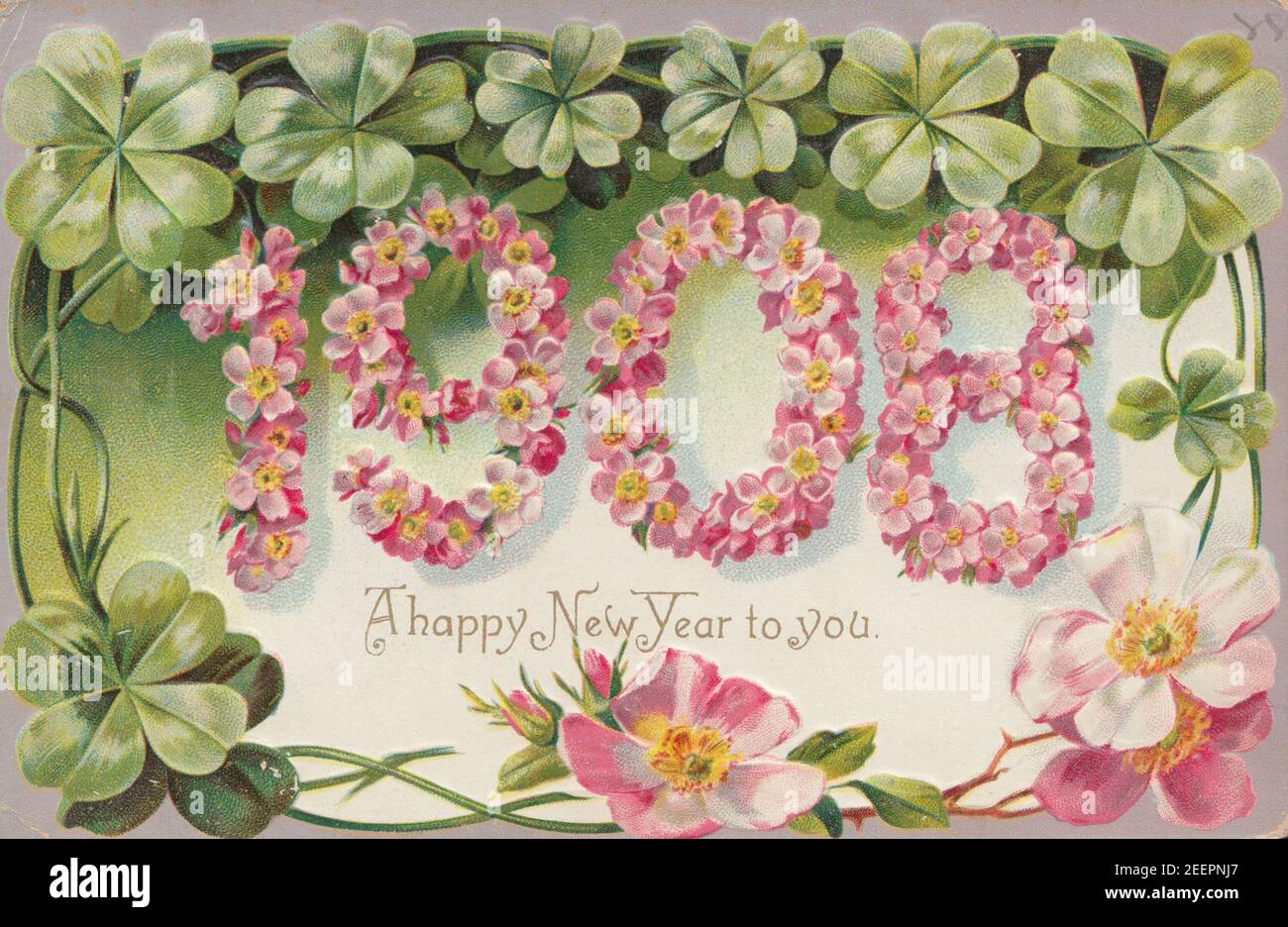 New years greetings postcard hi-res stock photography and images - Alamy