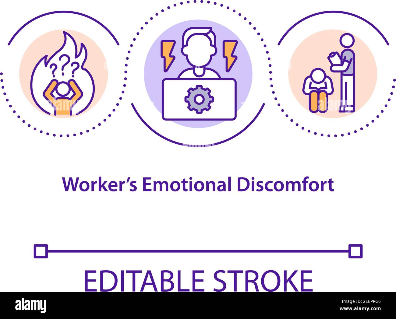 Worker emotional discomfort concept icon Stock Vector Image & Art - Alamy