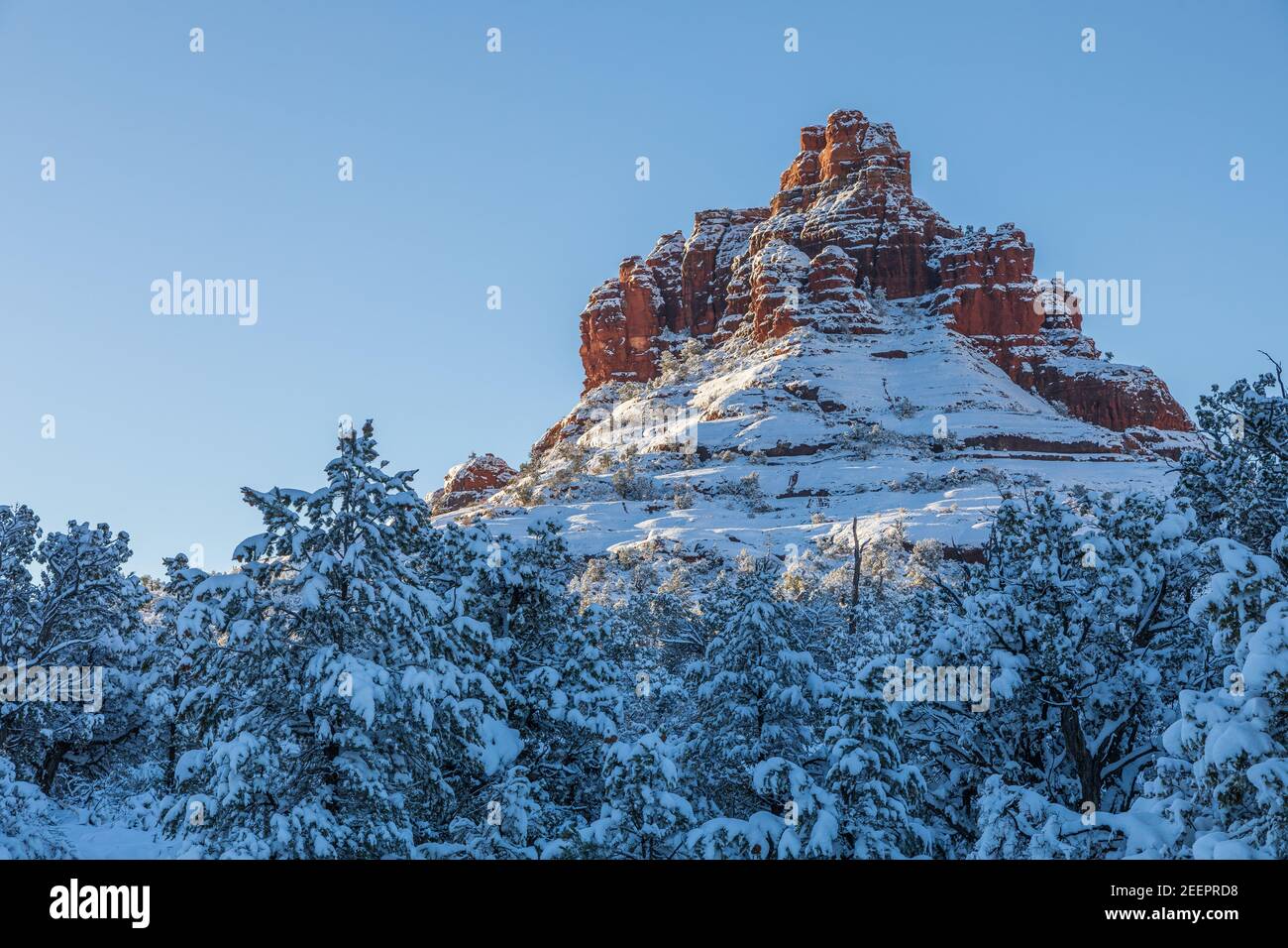 Snow Covered Landscape in the Red Rocks of Sedona Arizona in Winter ...