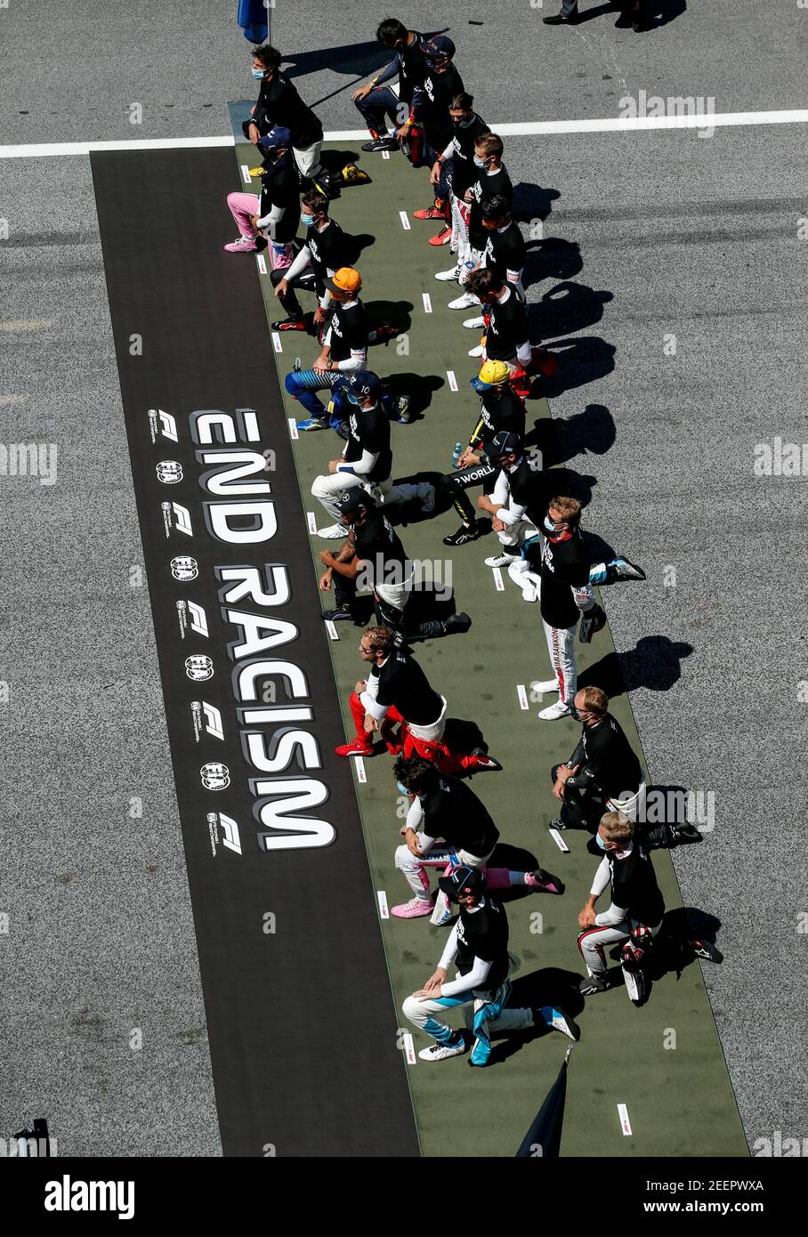 F1 Drivers taking the knee before the race during the Formula 1 Rolex ...