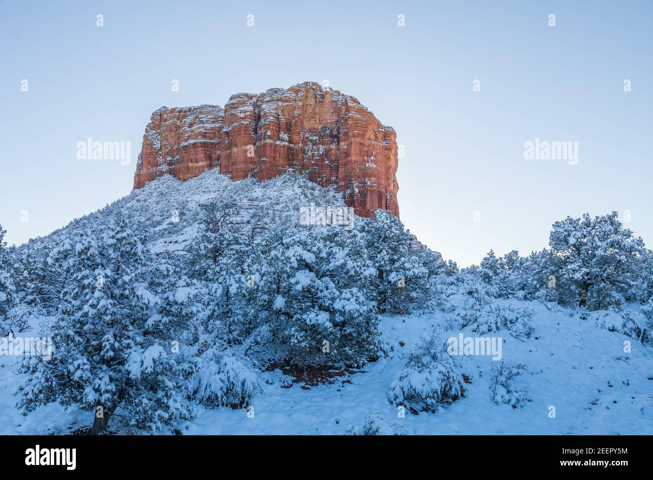 Snow Covered Landscape in the Red Rocks of Sedona Arizona in Winter ...
