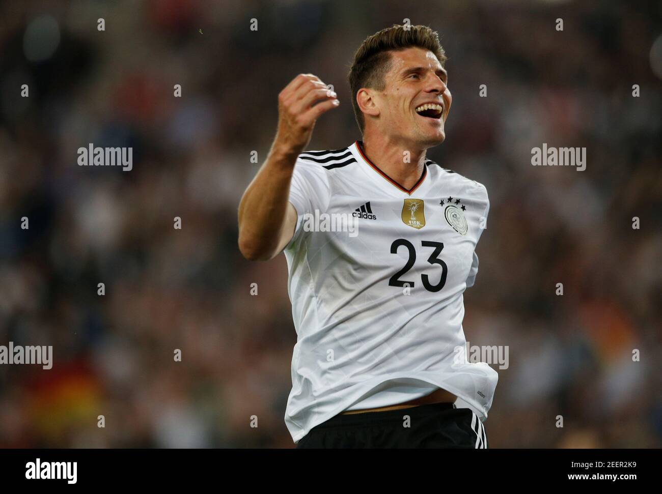 Germanys mario gomez celebrates scoring hi-res stock photography and ...