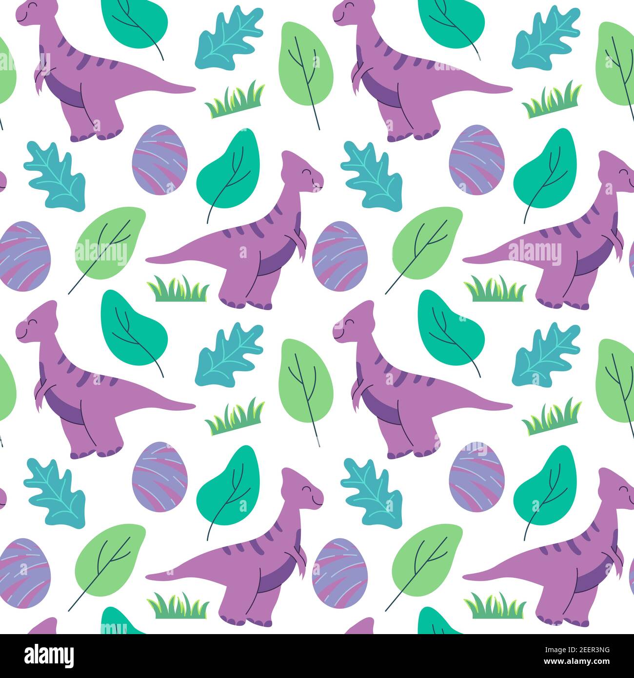 funny dinosaurs seamless pattern Ideal for cards, invitations, party ...