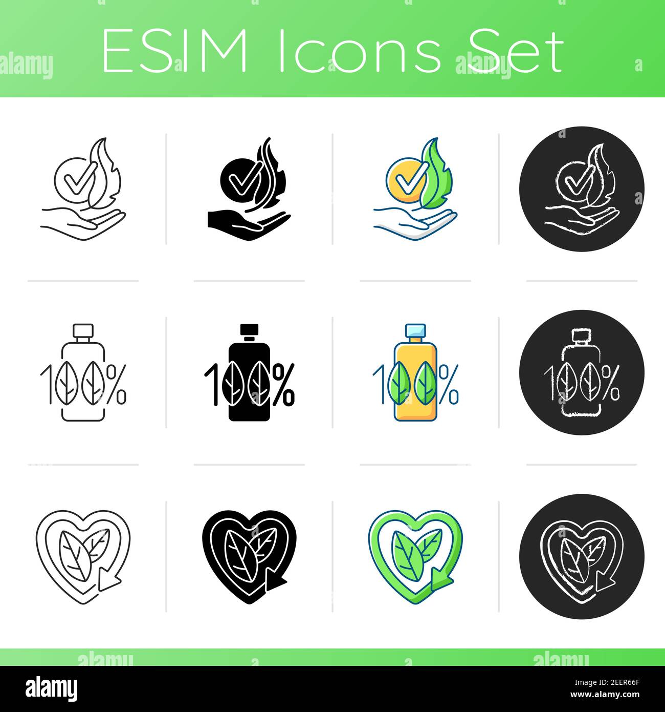 Natural cosmetics icons set Stock Vector Image & Art - Alamy