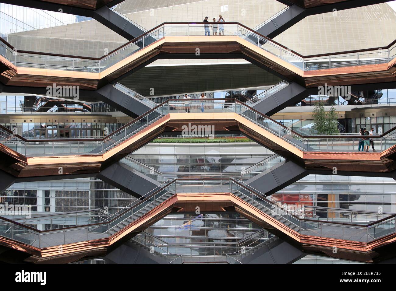 Interior, The Vessel, Staircase, Hudson Yards, Manhattan, New York City ...