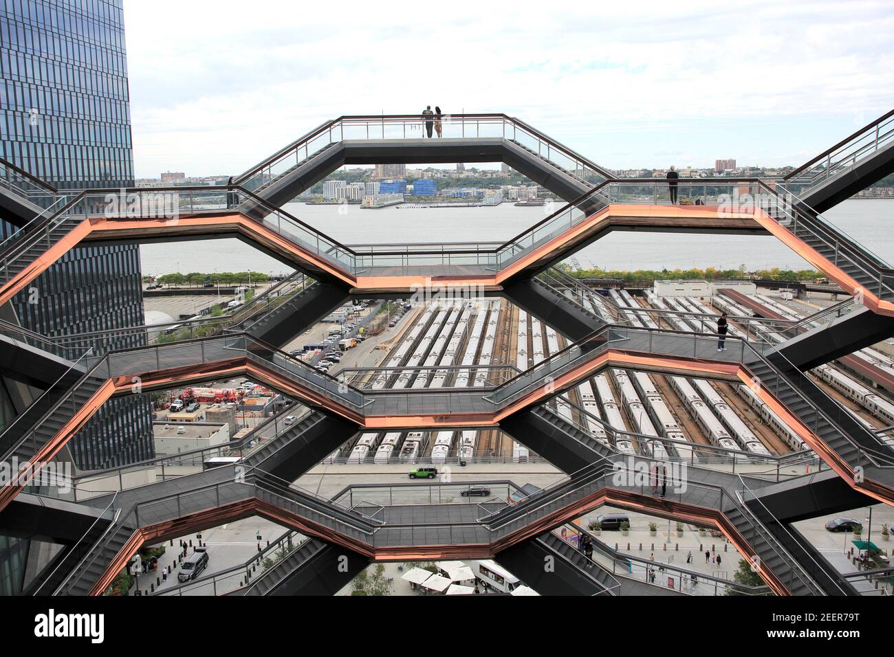 Interior, The Vessel, Staircase, Hudson Yards, Manhattan, New York City ...