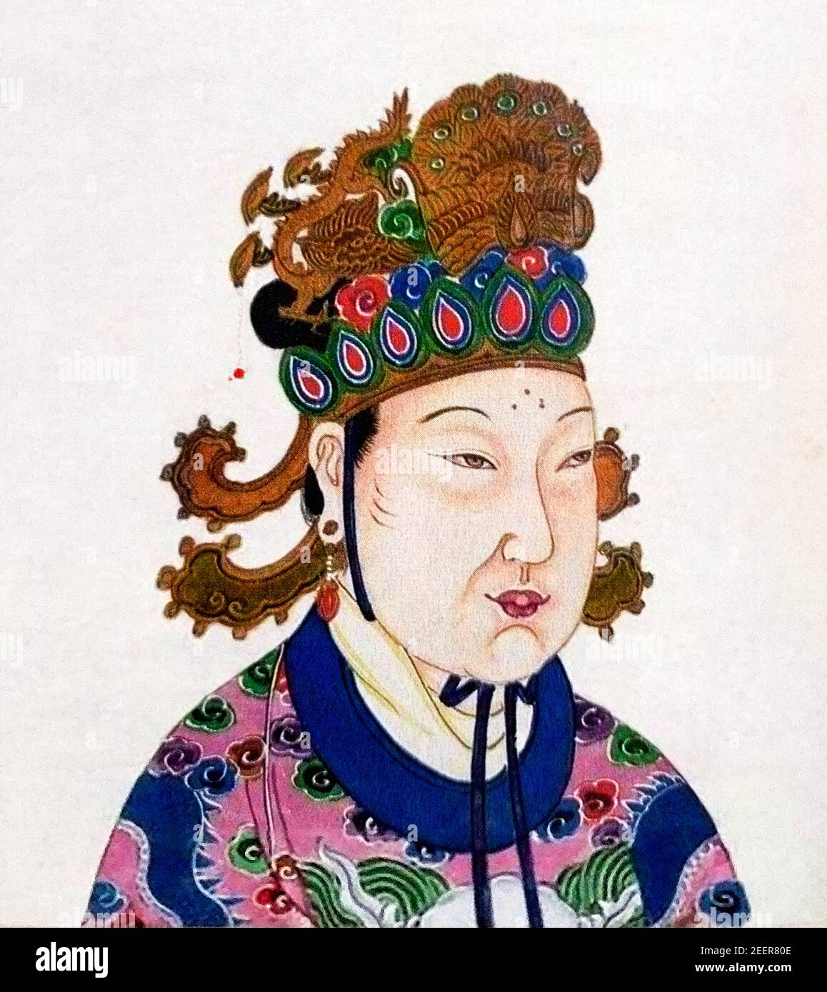 Wu Zetian. Portrait of the Empress Wu Ze Tian (alternatively named Wu ...