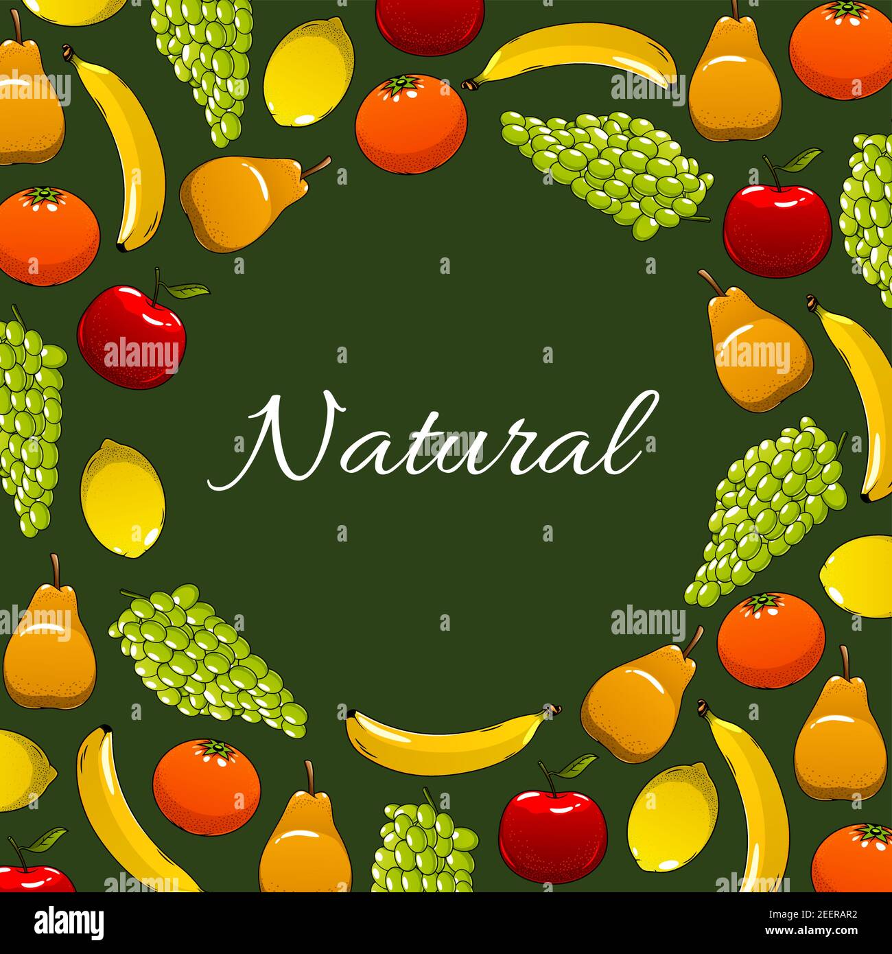 Grape peach peach pear Stock Vector Images - Alamy