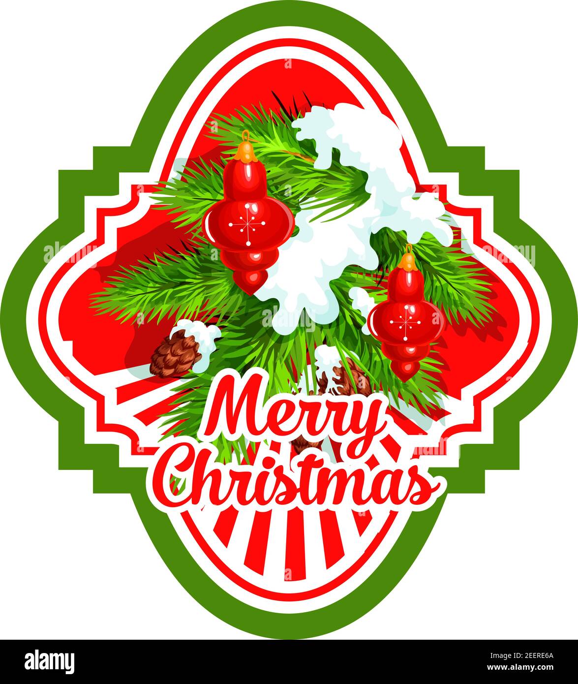 Mas tree red label Stock Vector Images - Alamy