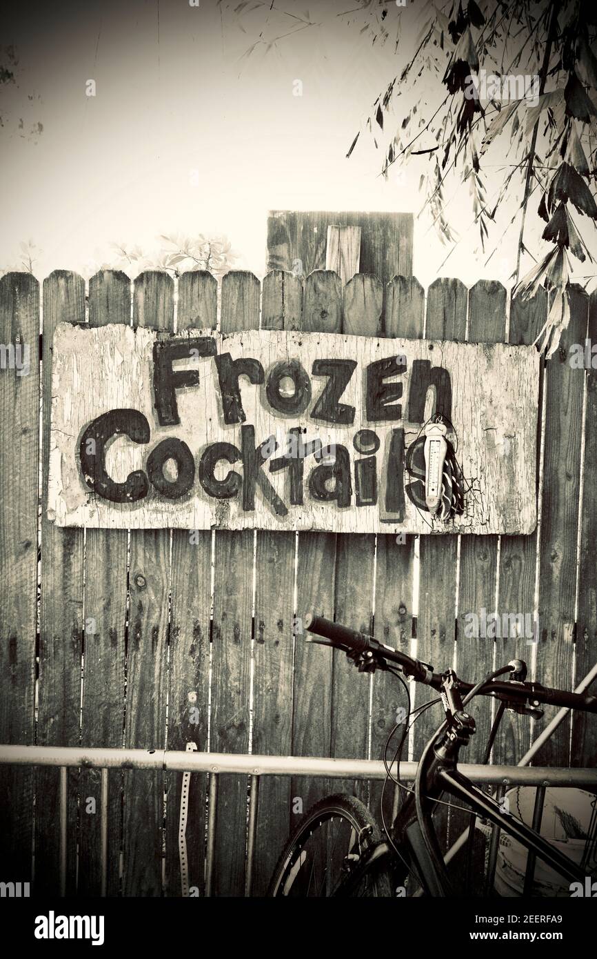 Frozen Cocktails sign at Blue Heaven Bar and Restaurant in Key West ...