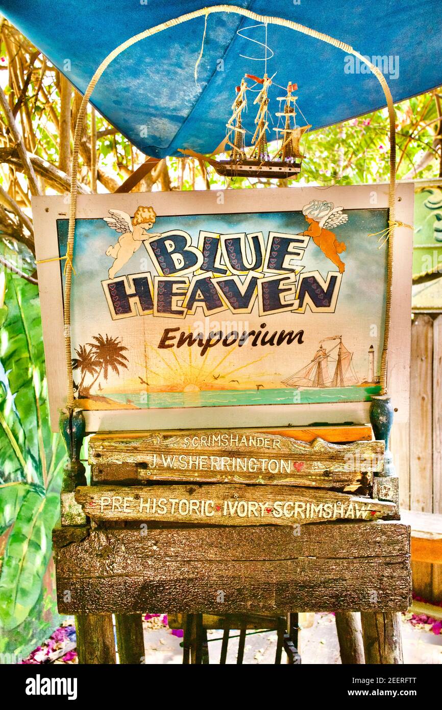 Blue Heaven Bar and Restaurant in Key West, Florida, FL USA. Southern ...