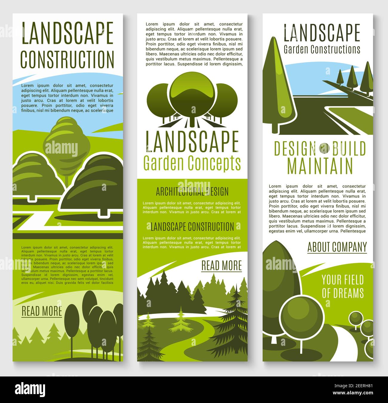Gardening or landscape construction company banners for urban ...
