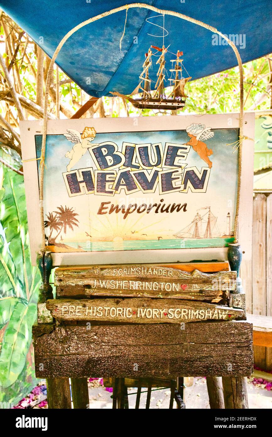 Blue Heaven Bar and Restaurant in Key West, Florida, FL USA. Southern ...