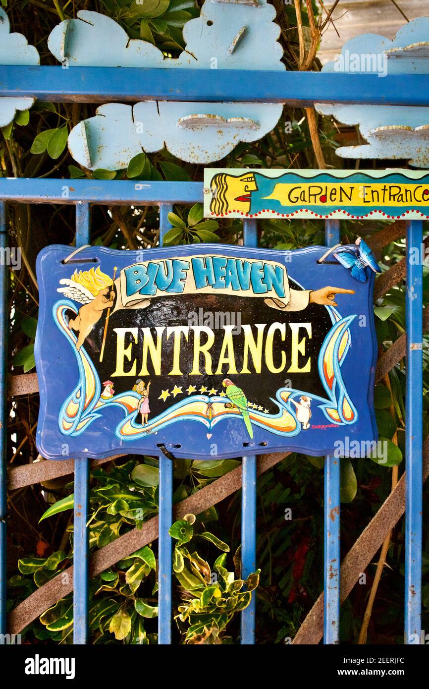 Blue Heaven Bar and Restaurant in Key West, Florida, FL USA. Southern ...