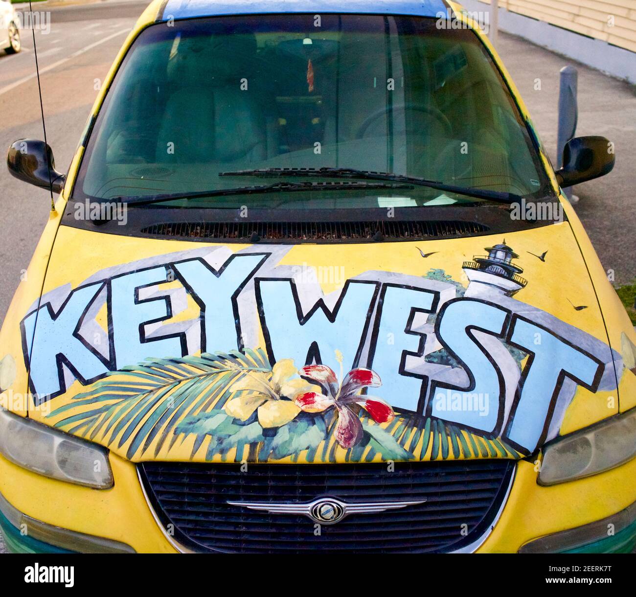 Creatively painted cars in Key West, Florida, FL USA. Southern most ...