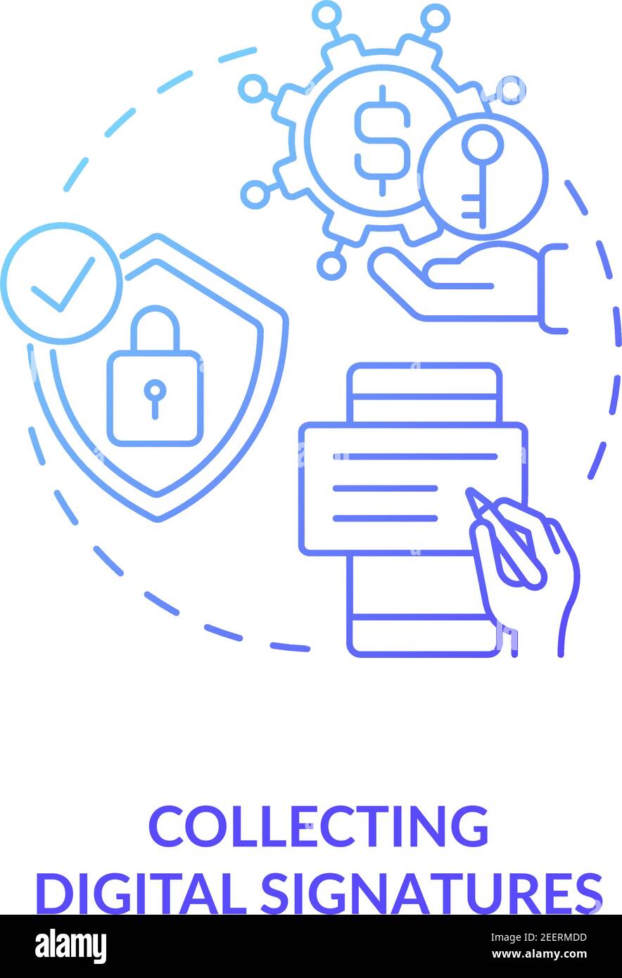 Collecting digital signatures concept icon Stock Vector Image & Art - Alamy