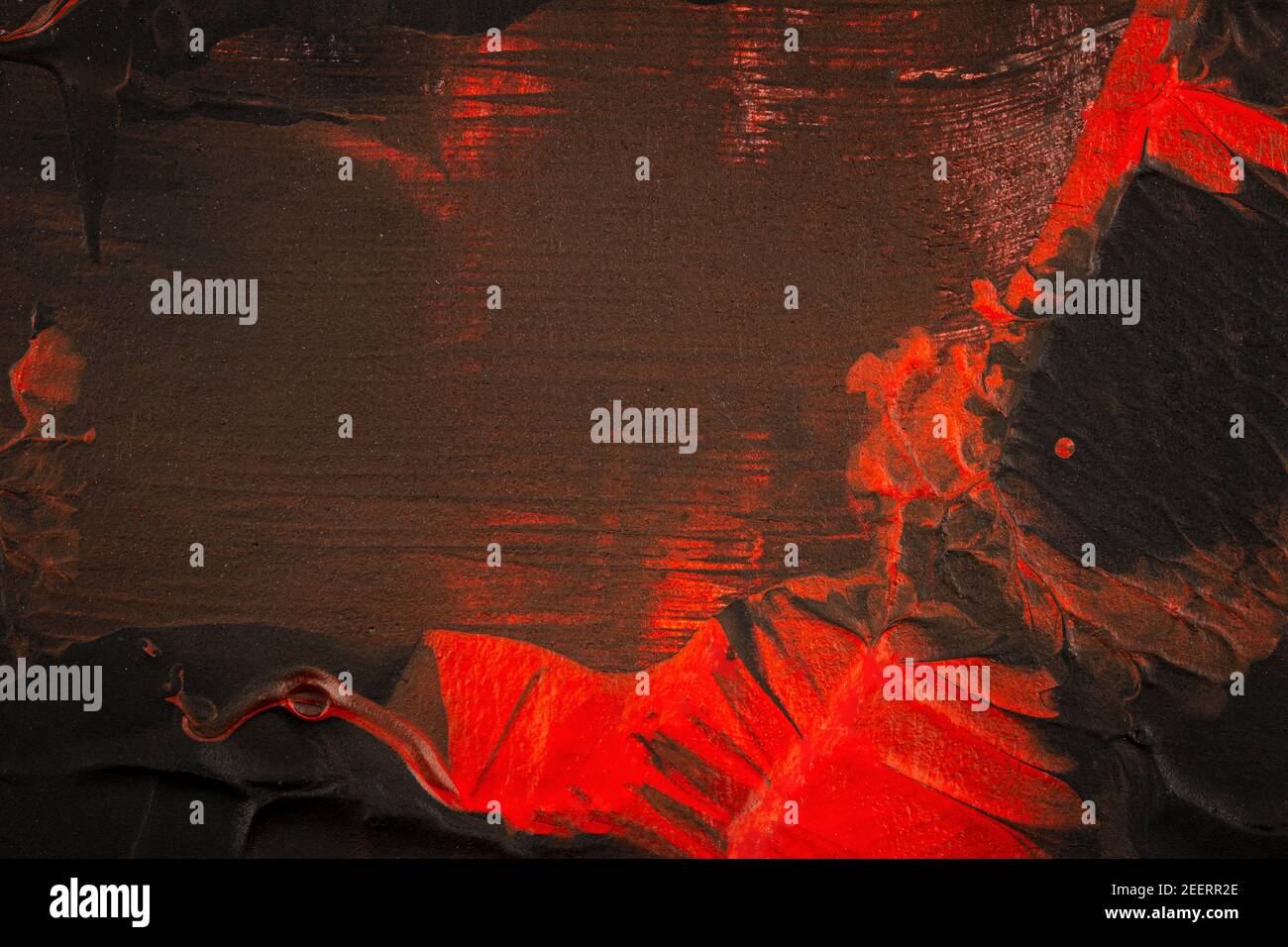 Black and red hand painted acrylic background. Grunge acrylic texture with painted dots and ...