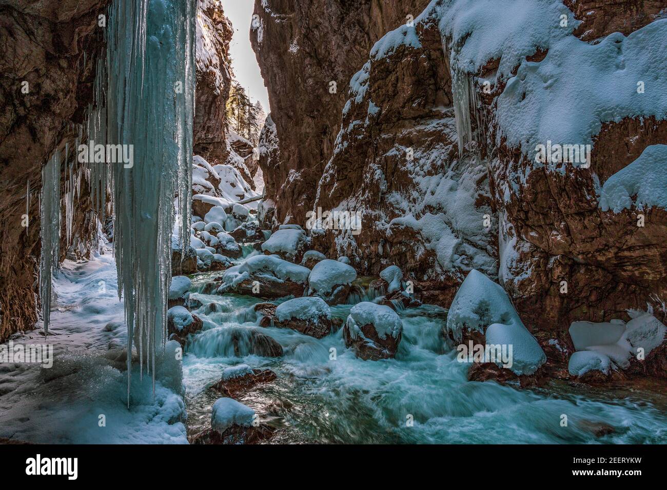 Partnach gorge in winter, Bavaria Germany Stock Photo - Alamy