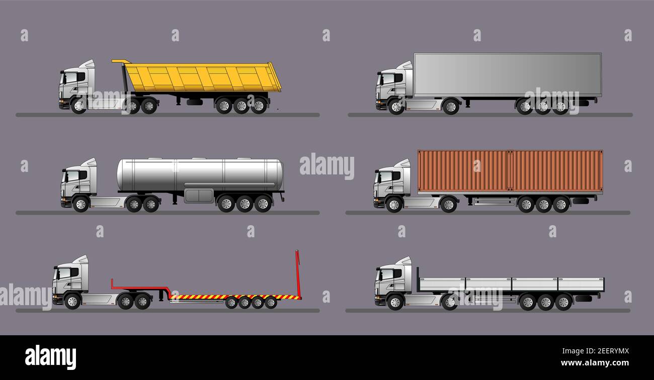 Truck semi tank trailer Stock Vector Images - Alamy