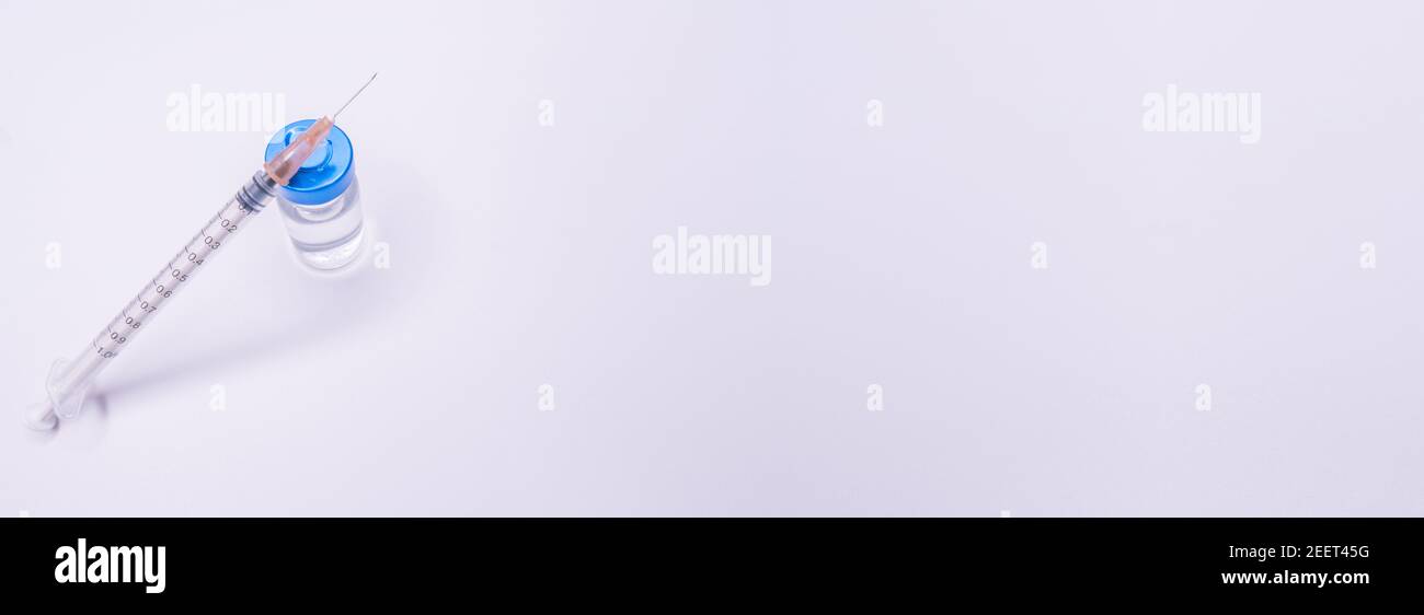 Vaccine vial dose flu shot drug needle syringe,medical concept ...