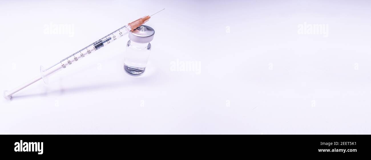 Medicine bottle for injection. Medical glass vials and syringe for ...