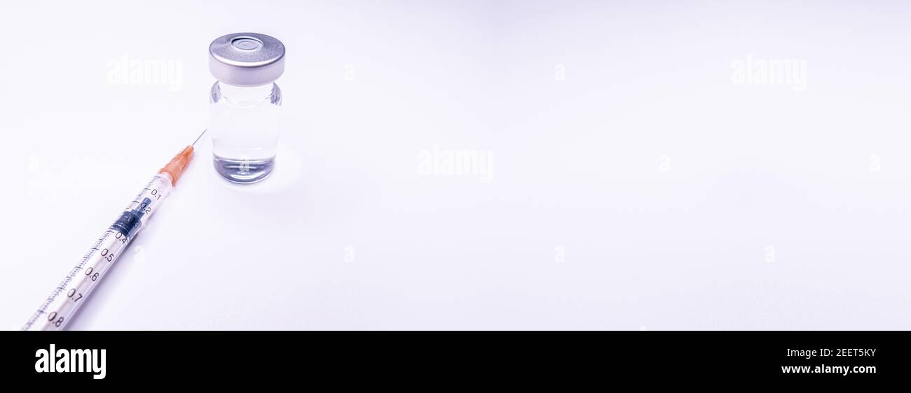 Medicine bottle for injection. Medical glass vials and syringe for ...