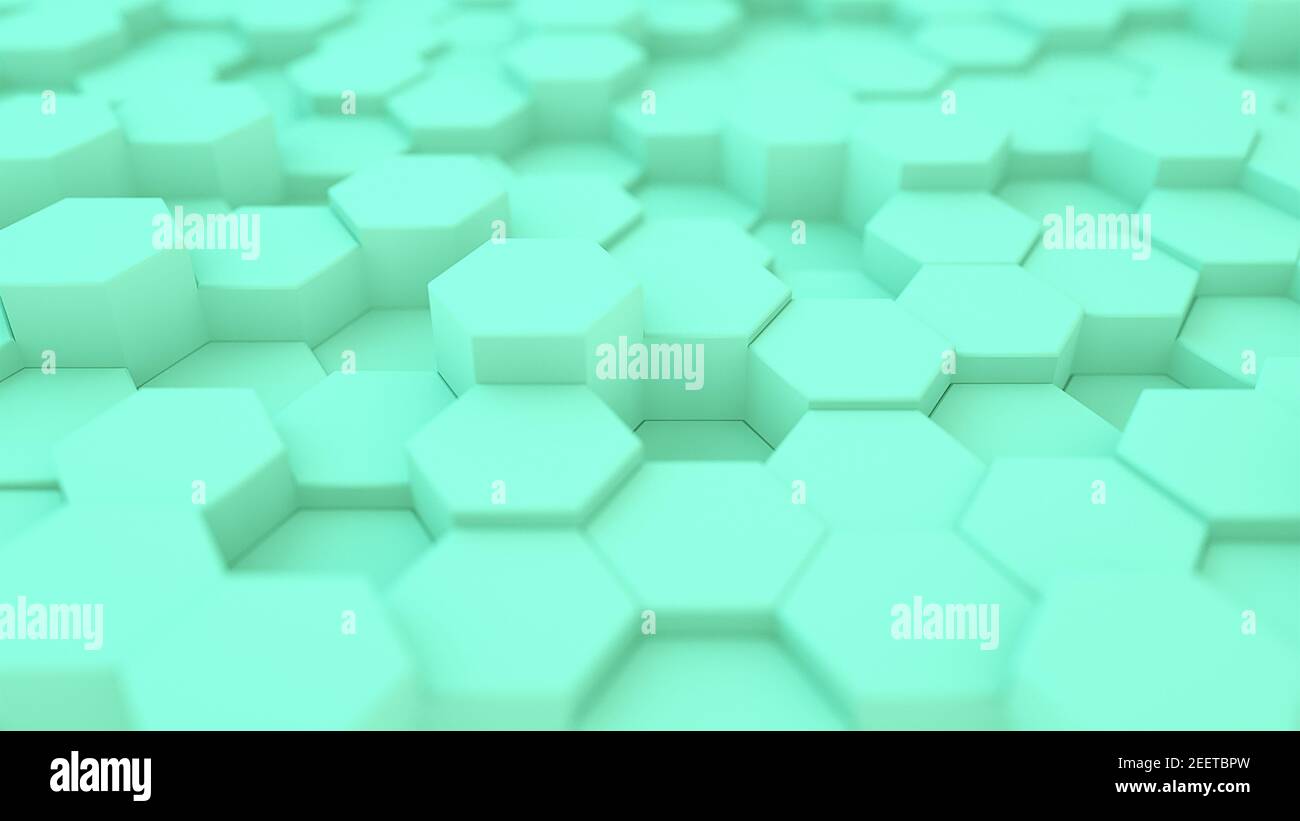 Uneven light menthol green hexagon array pattern Stock Photo - Alamy